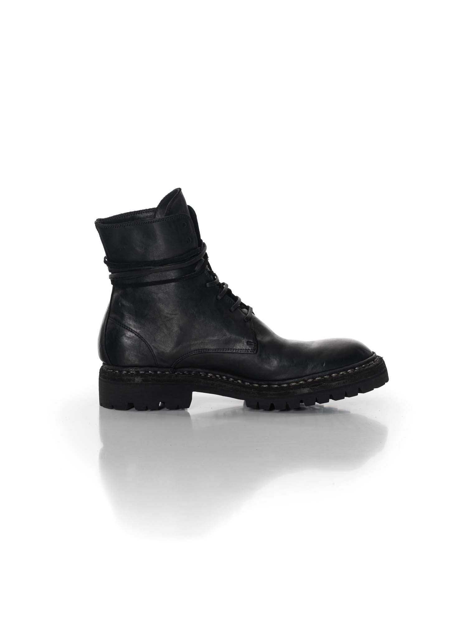 GUIDI 795V_N Lace Up Boot With Vibram Sole, black, horse leather