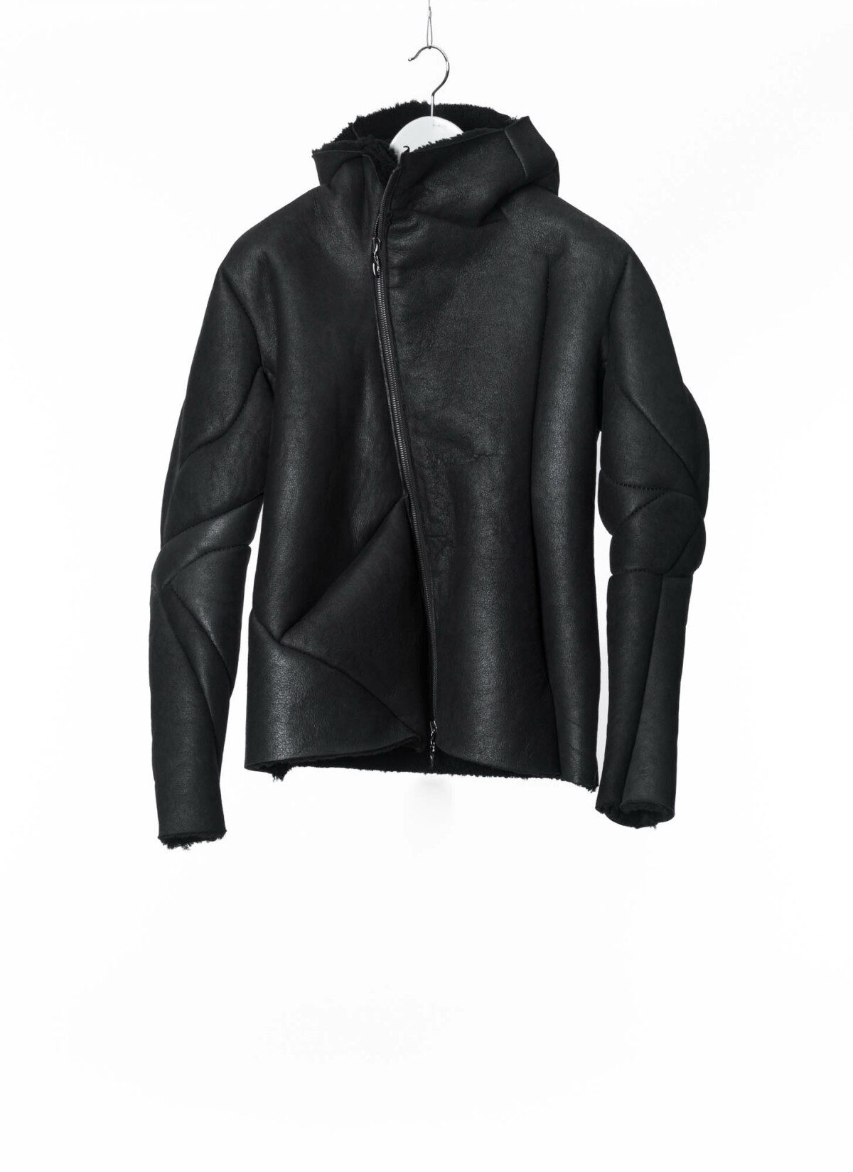 LEON EMANUEL BLANCK Distortion Officer Coat, black, horse leather