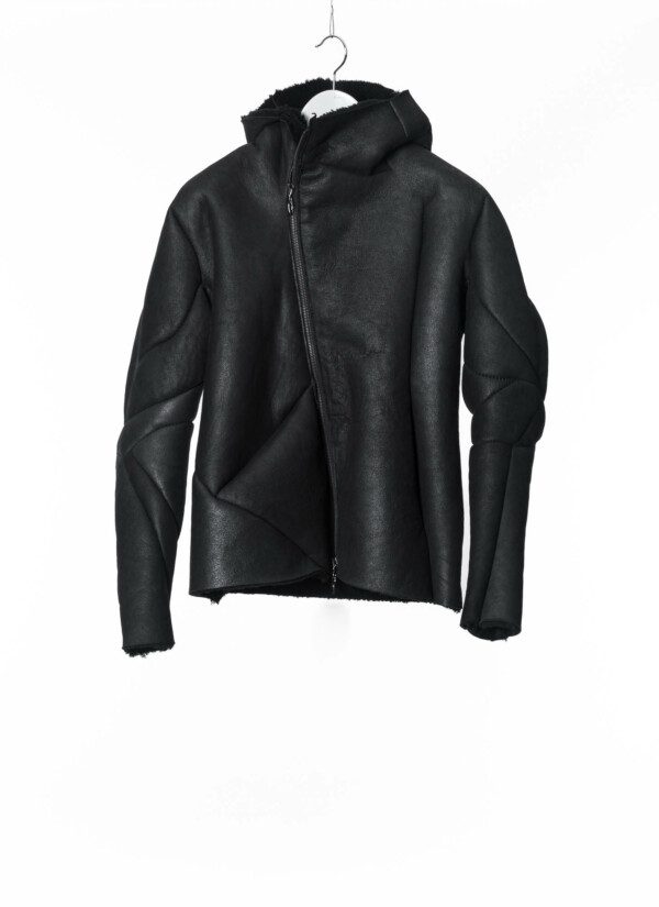 LEON EMANUEL BLANCK Distortion Officer Coat, black, horse leather