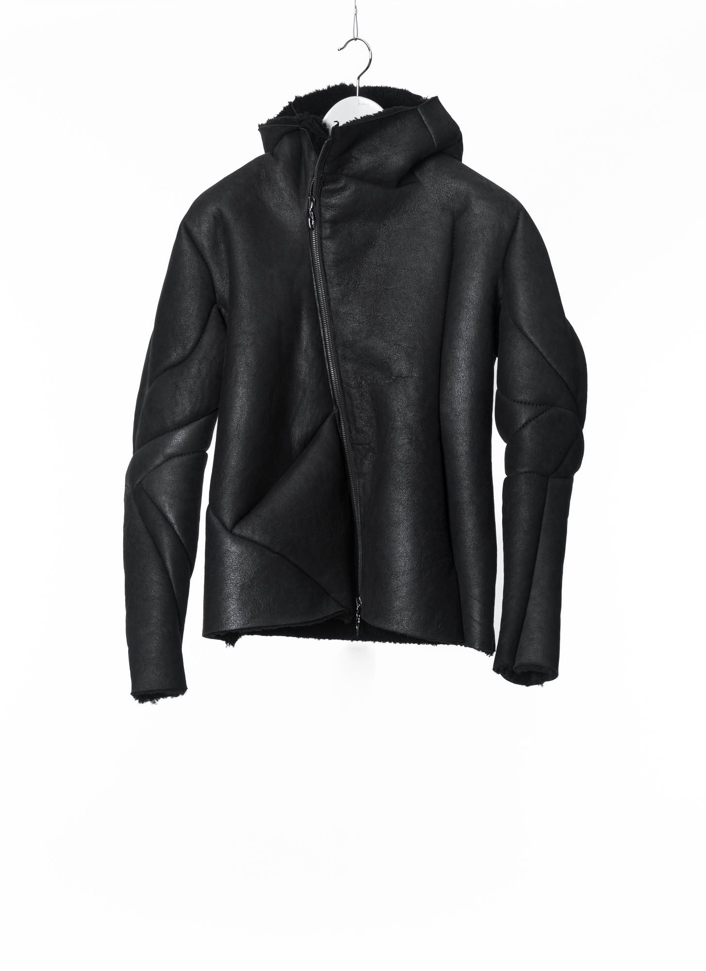 LEON EMANUEL BLANCK Distortion Officer Coat, black, horse leather