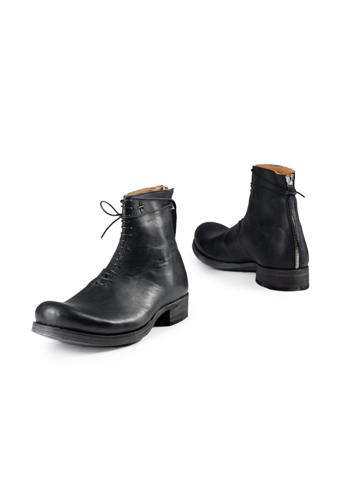 M.A+ by M. Amadei Tall Buckle Back Zip Boot S1C3Z, horse leather, black