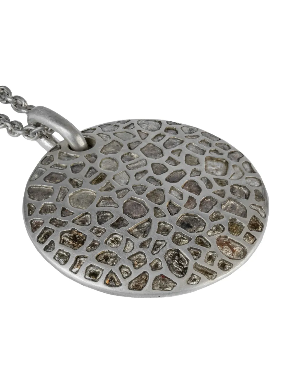 Parts of Four sterling silver Disk diamond necklace