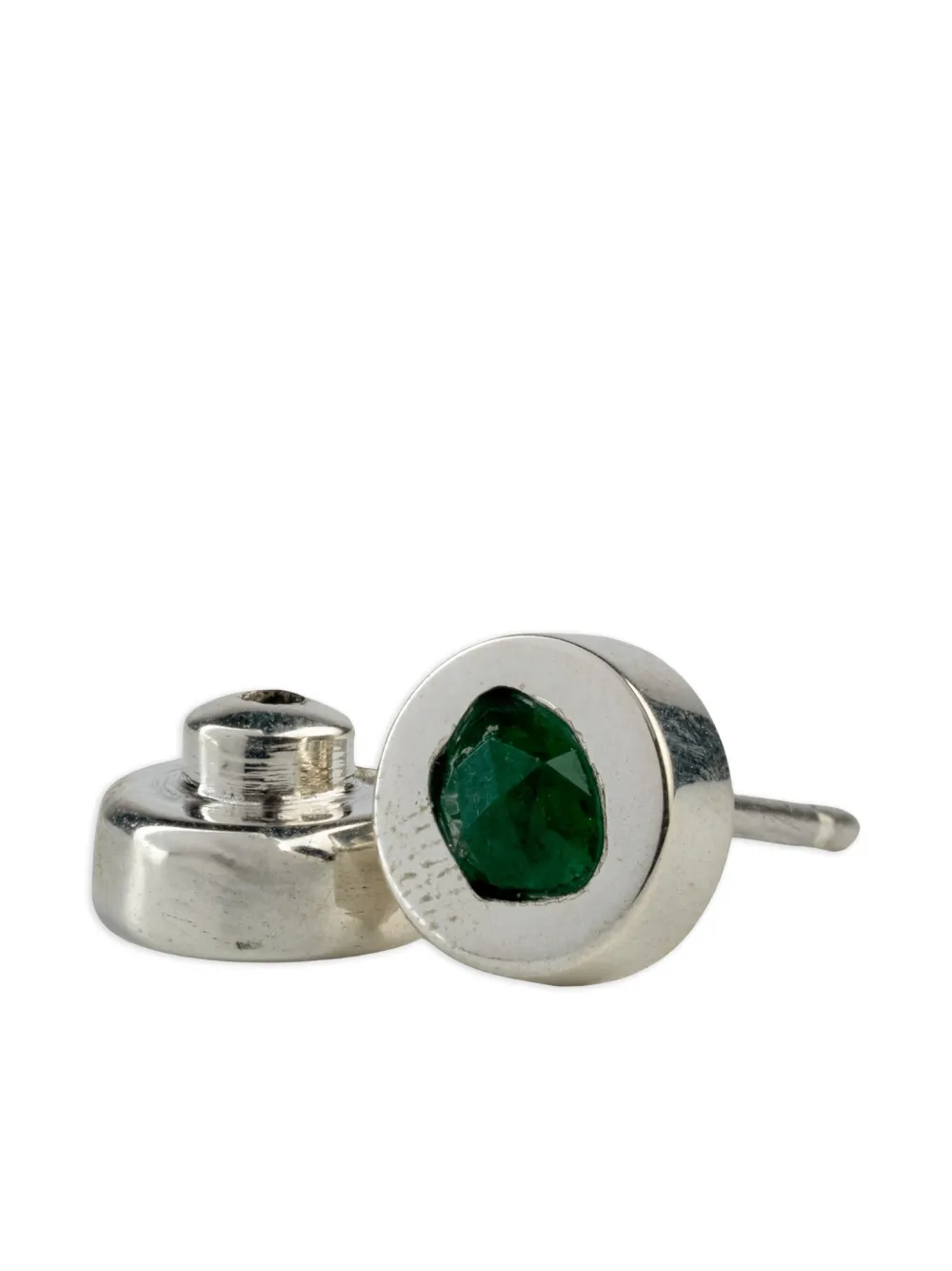 Parts of Four emerald-embellished stud earring - Silver