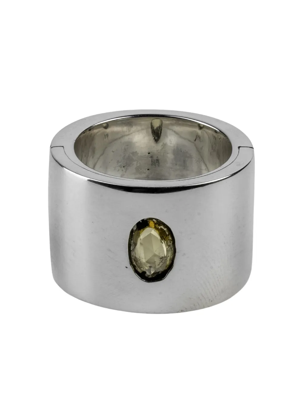 Parts of Four sterling silver Sistema sapphire slab ring