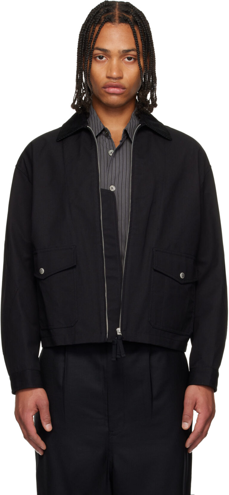 Comme des Garçons Homme Black Cotton Nylon Cordura Triple Layer Jacket