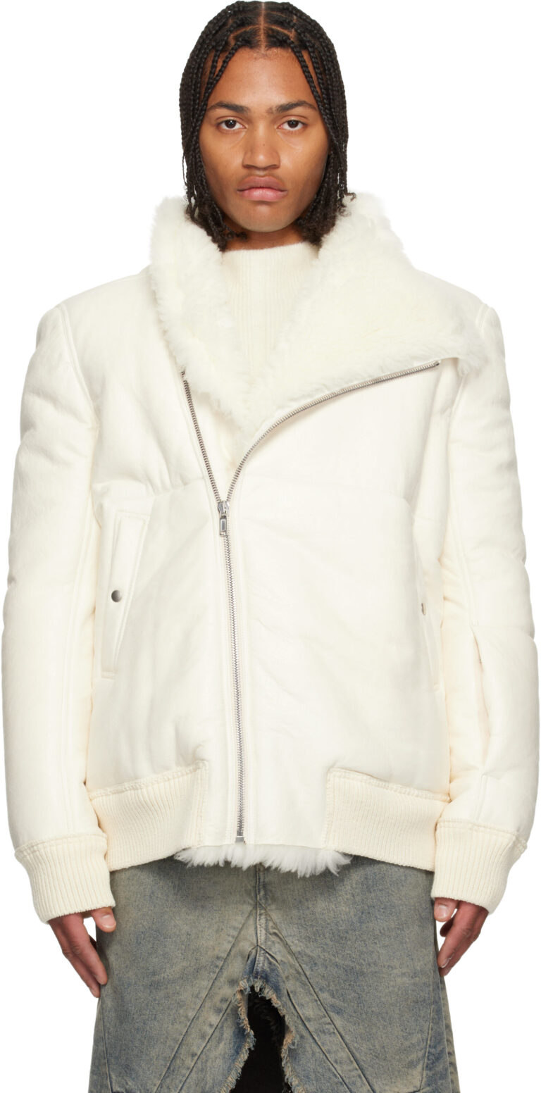 Rick Owens Off-White Concordians Hollywood Flight Shearling Jacket