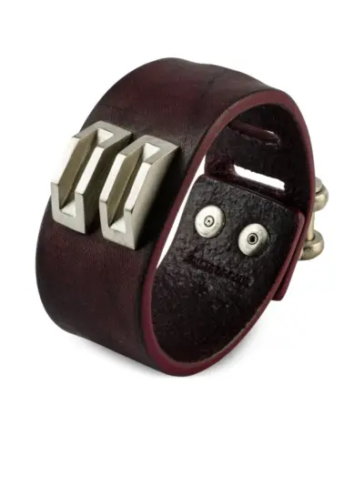 Parts of Four Restraint Charm inverted-pyramid Studs bracelet - Brown