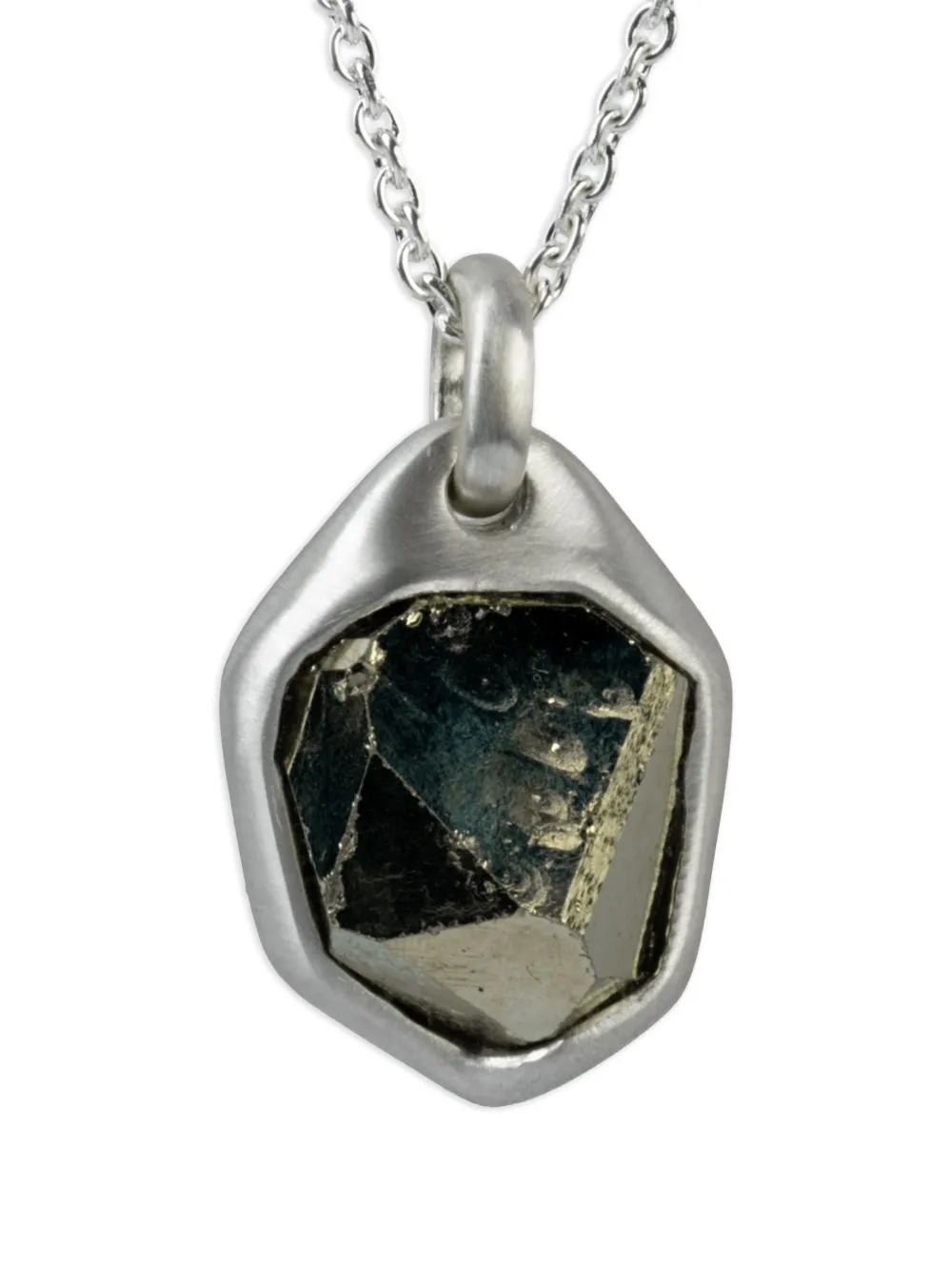 Parts of Four sterling silver Halos pyrite necklace