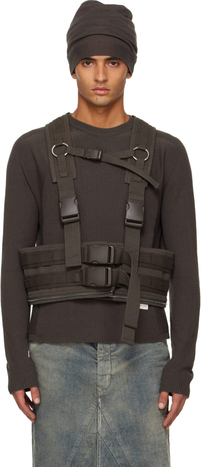 Rick Owens Brown Concordians Harness Vest