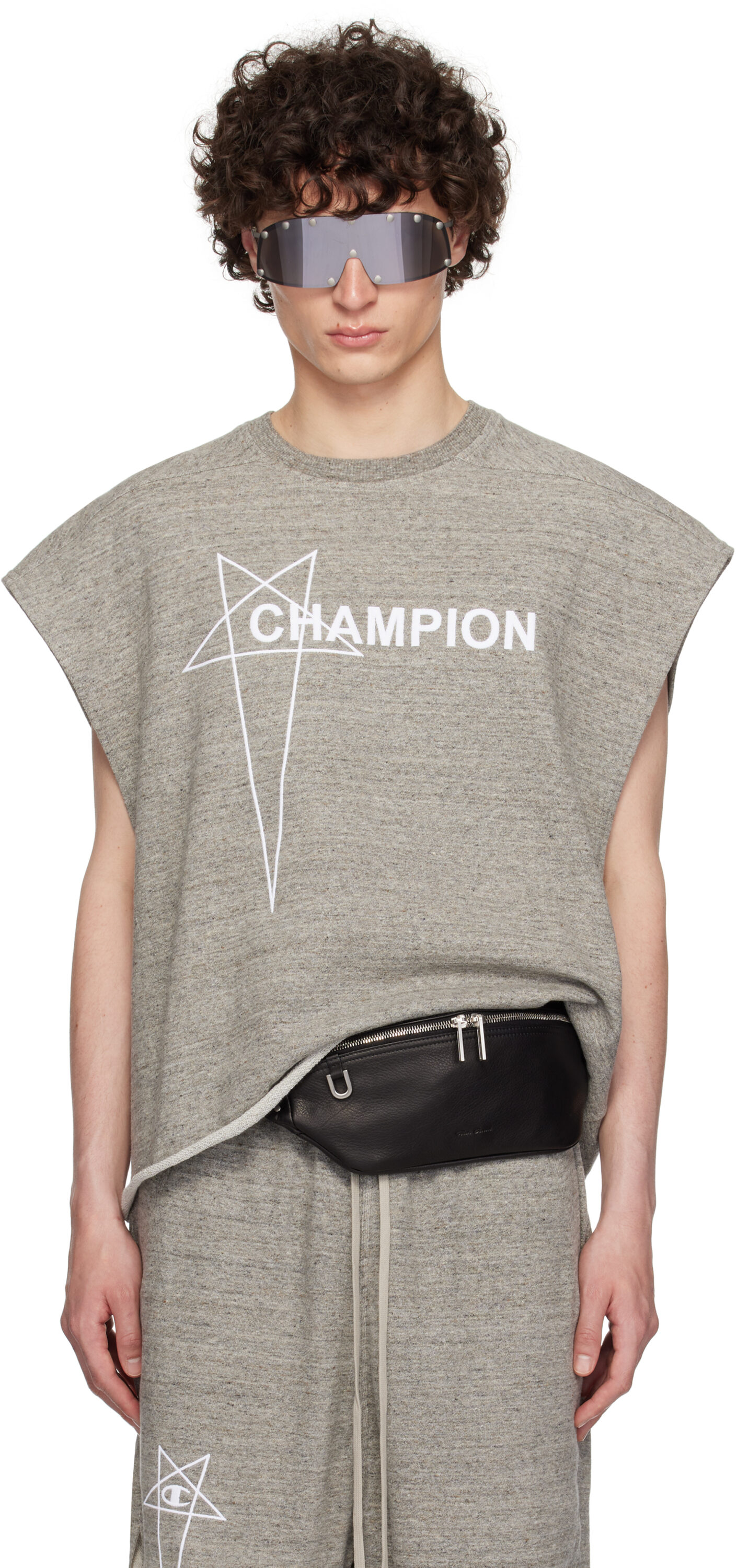 Rick Owens Gray Champion Edition Micro Tatlin Tank Top