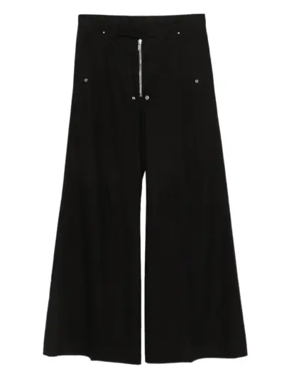 Rick Owens zip cotton trousers - Black