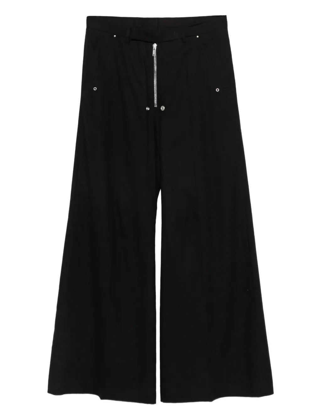 Rick Owens zip cotton trousers - Black