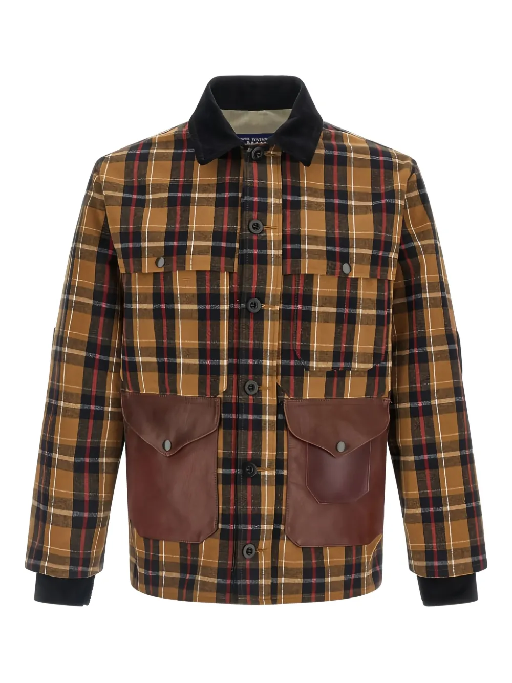 Junya Watanabe MAN x Filson checked corduroy-collar jacket - Brown