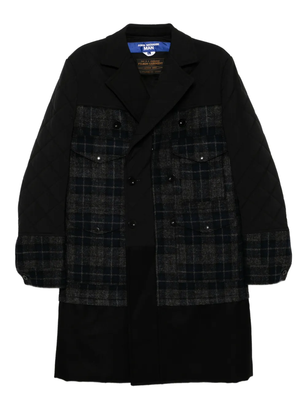 Junya Watanabe MAN x Filson checked quilted coat - Black