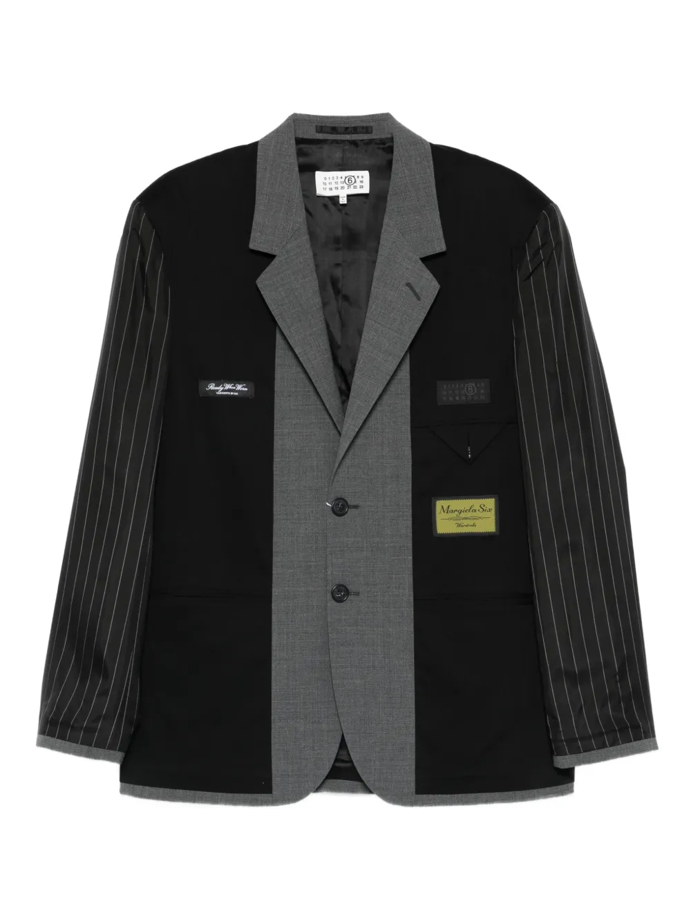 MM6 Maison Margiela pinstripe panelled blazer - Black