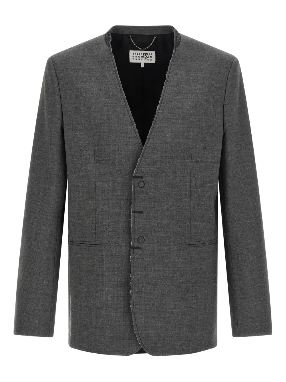 MM6 Maison Margiela raw-cut single-breasted blazer - Grey