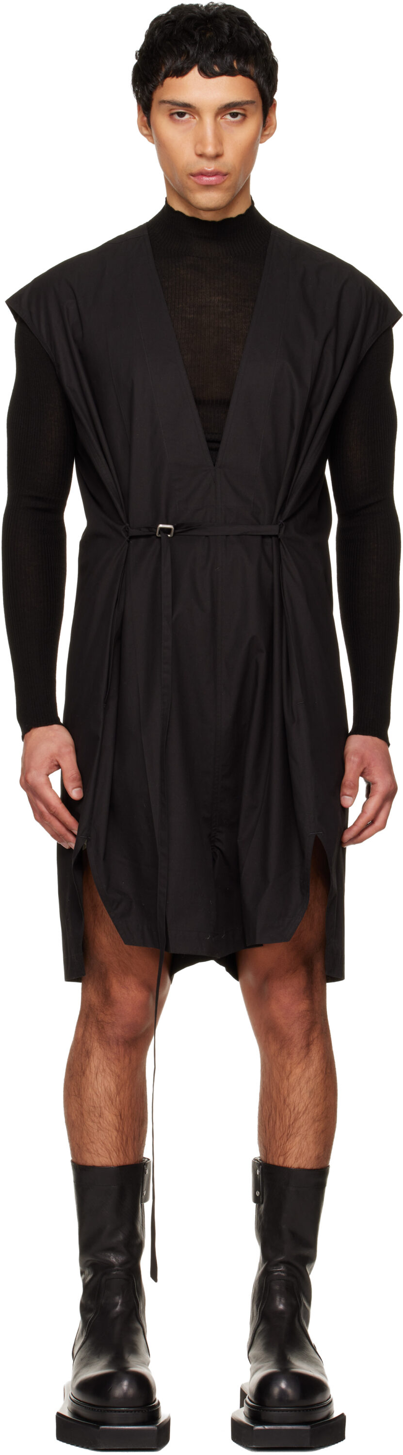 Rick Owens Black Temple SL Short Jumpsuit