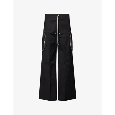 Rick Owens Mens Rick Owens Heizer Belas Wide-Leg Cotton Trousers