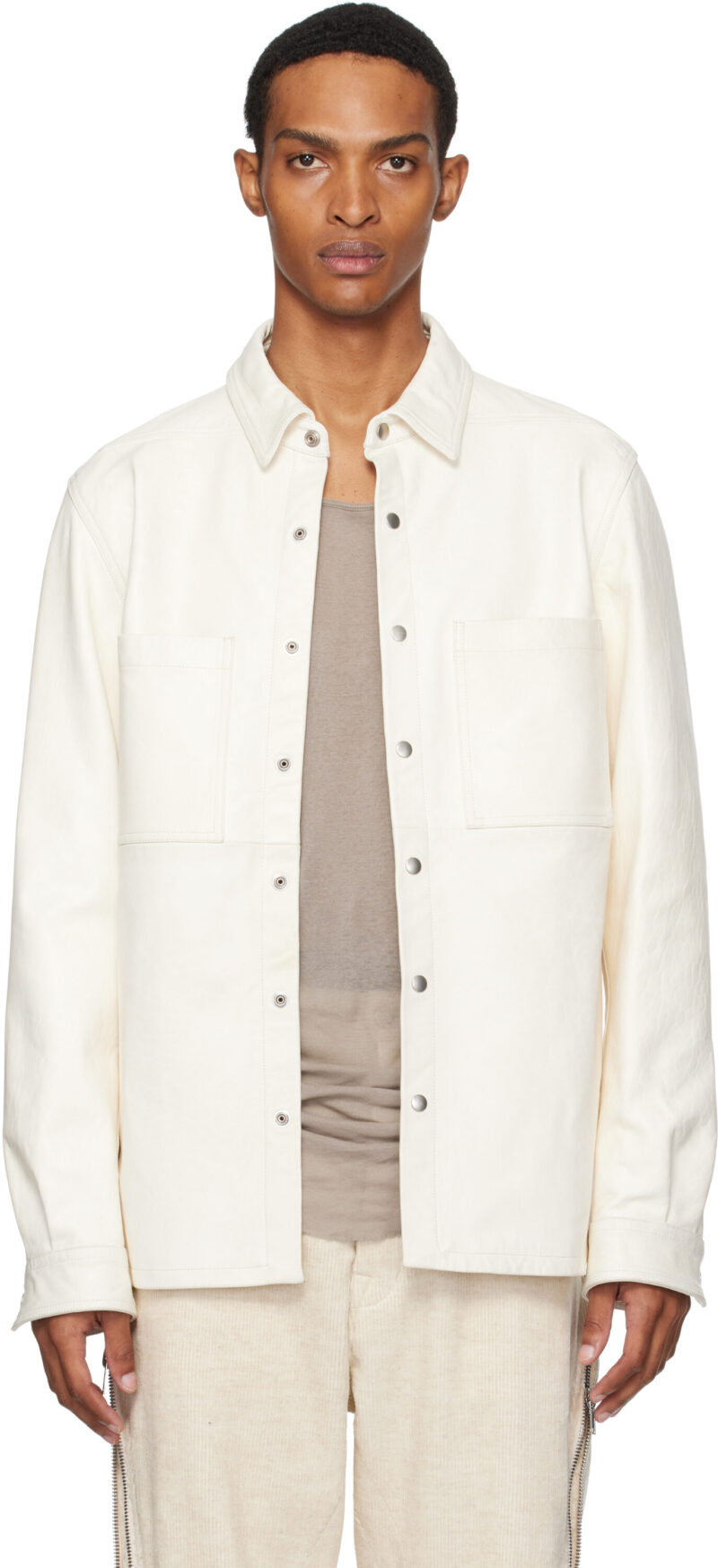 Rick Owens Off-White Concordians Outershirt Leather Jacket
