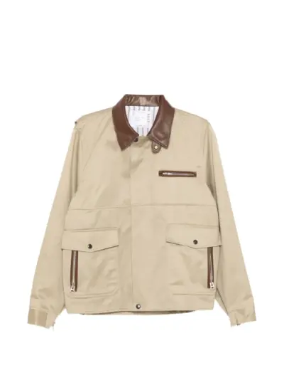 sacai long-sleeve military jacket - Neutrals