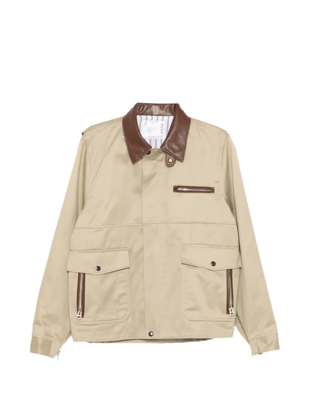 sacai long-sleeve military jacket - Neutrals